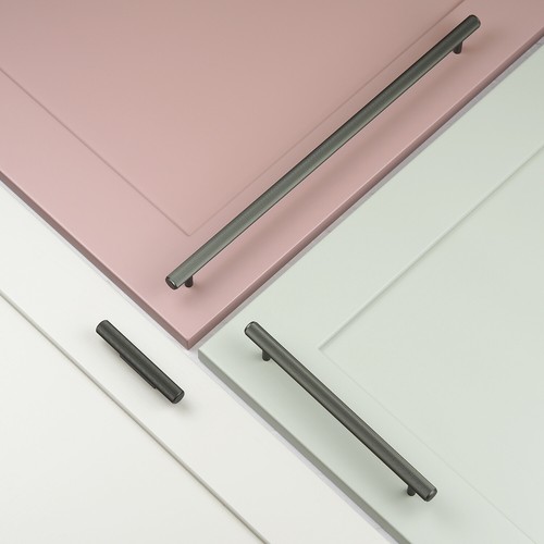 Dark Grey Kitchen Handles Reeded Knurled Grooved Cupboard Drawer Door ...