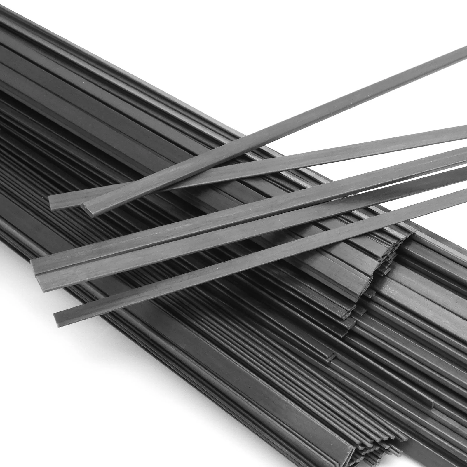 1M 1000mm Pultruded Carbon Fiber Strip Batten 6/10mm Width 0.5/1/2mm ...