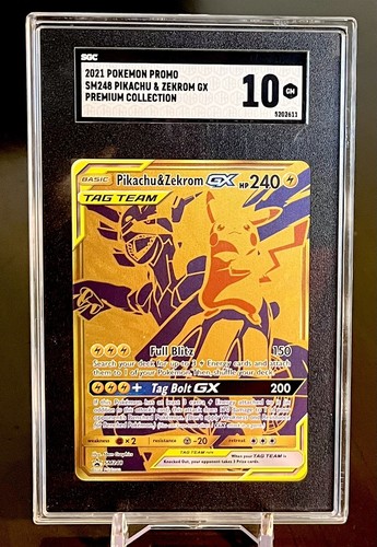 2021 Pokemon Sun Moon PIKACHU ZEKROM GX Full Art Premium #SM248 ~ SGC ...