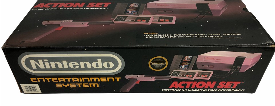 RARE Original 1988 Nintendo NES Action Set Gray Console With Box Tested ...