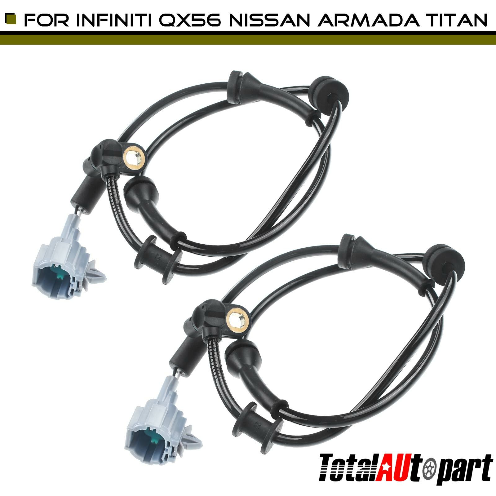 2x ABS Wheel Speed Sensors for Infiniti QX56 Nissan Armada Front Left ...