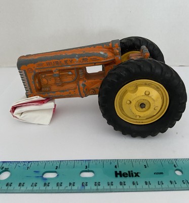 Vintage Hubley Jr Kiddie Toy Orange Farm Tractor Steel Metal Die Cast ...