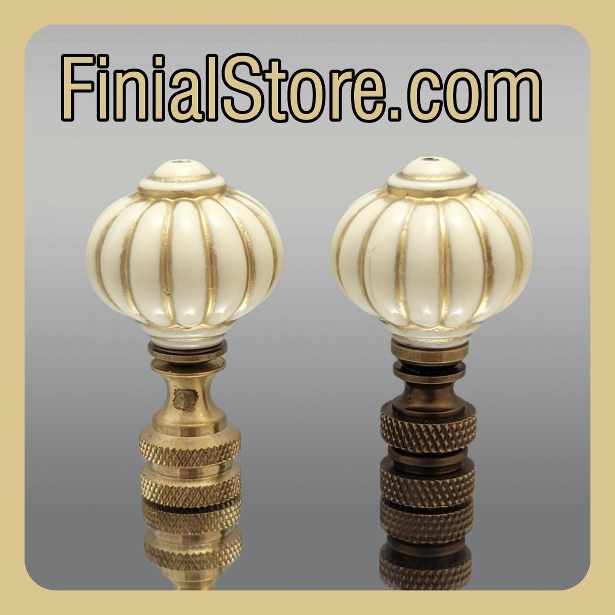 Antique Finial For Lamp Shade From Miller Set 4 Vintage Brass Miller