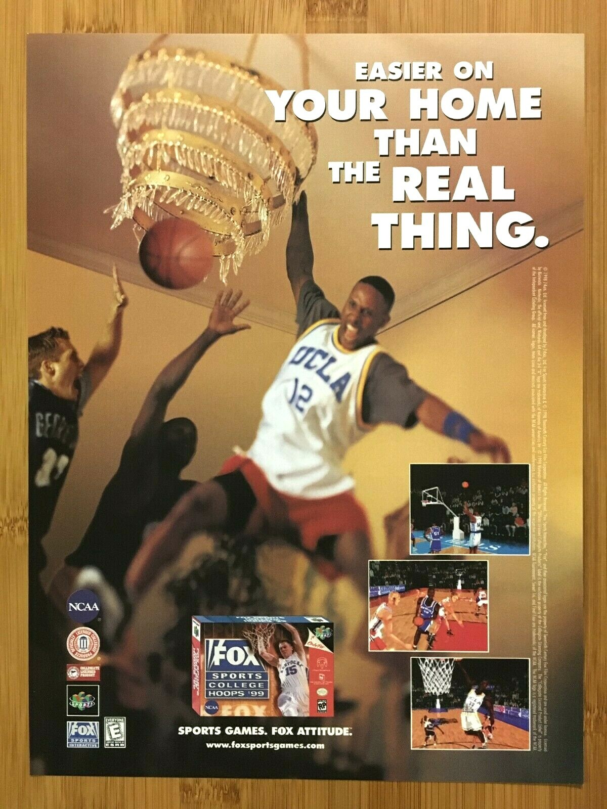 Fox Sports College Hoops 99 N64 Print Ad/Poster Official Basketball ...