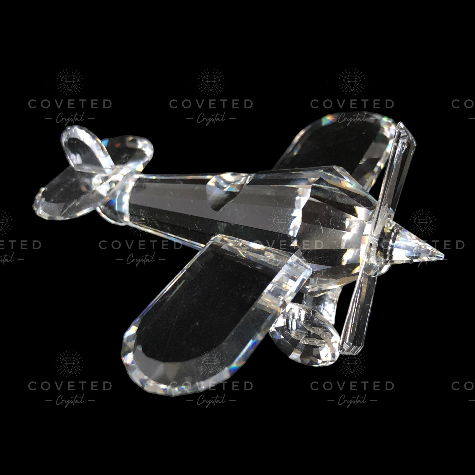 RARE Retired Swarovski Crystal Aeroplane Airplane 152111 Damaged Boxed ...