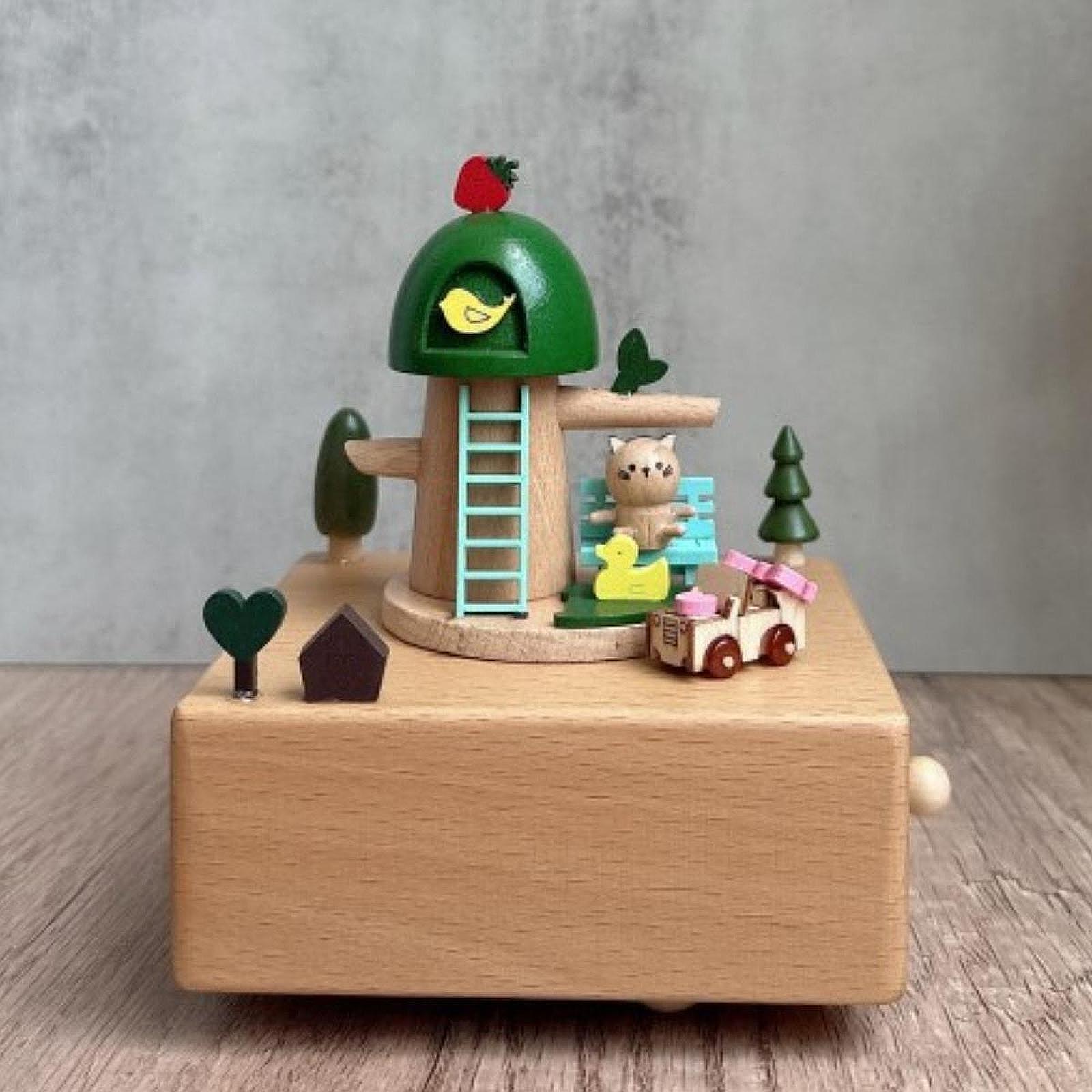 Wooden Cat Music Box Toy Cat Musical Decor for Valentine's Day Birthday ...