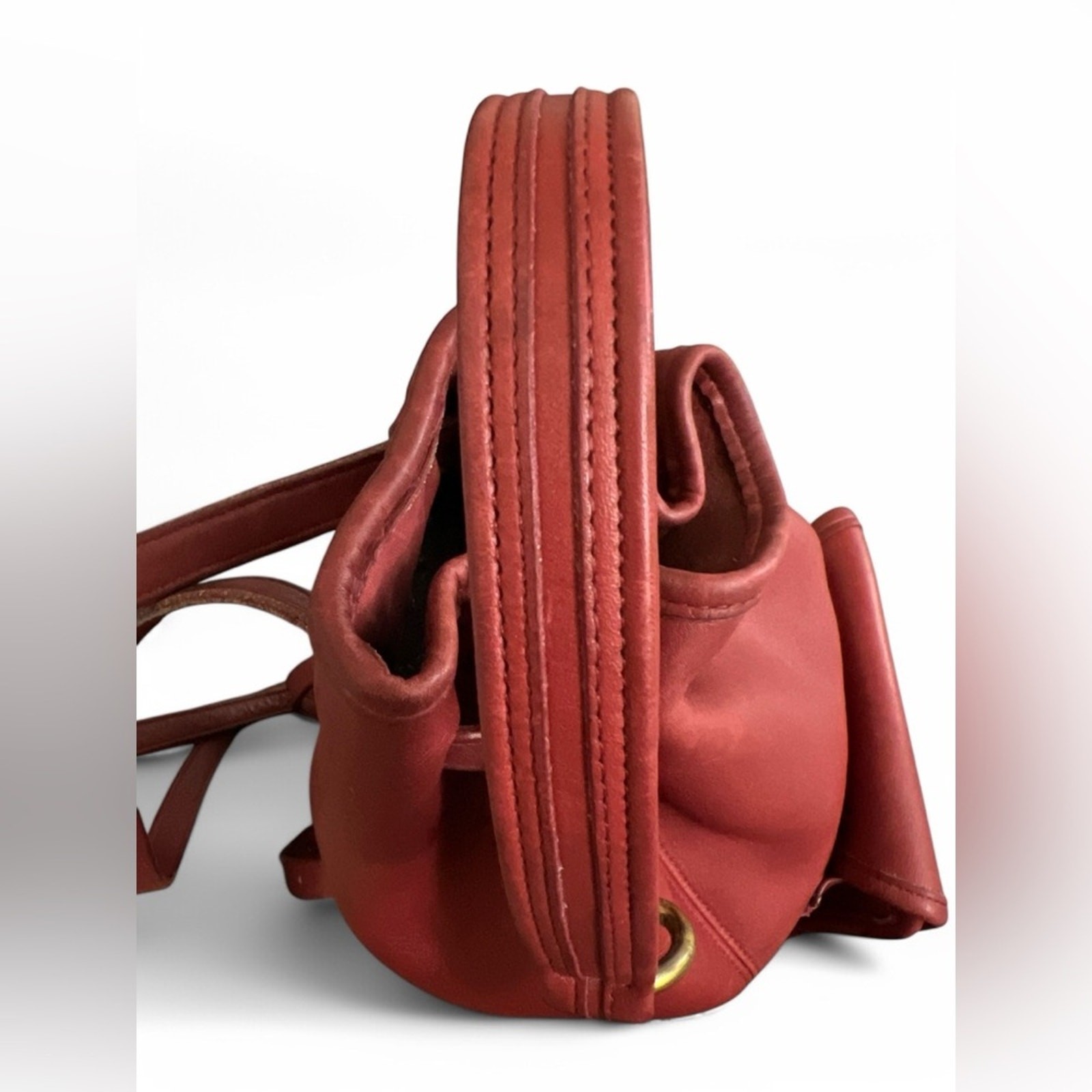 COACH Vintage Red Top Handle Glove Tanned Sling Backpack Rare!! | eBay