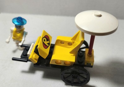 LOT of 17 LEGO pcs. Taxi Pull Cart with Parasol & Skeleton Driver | eBay