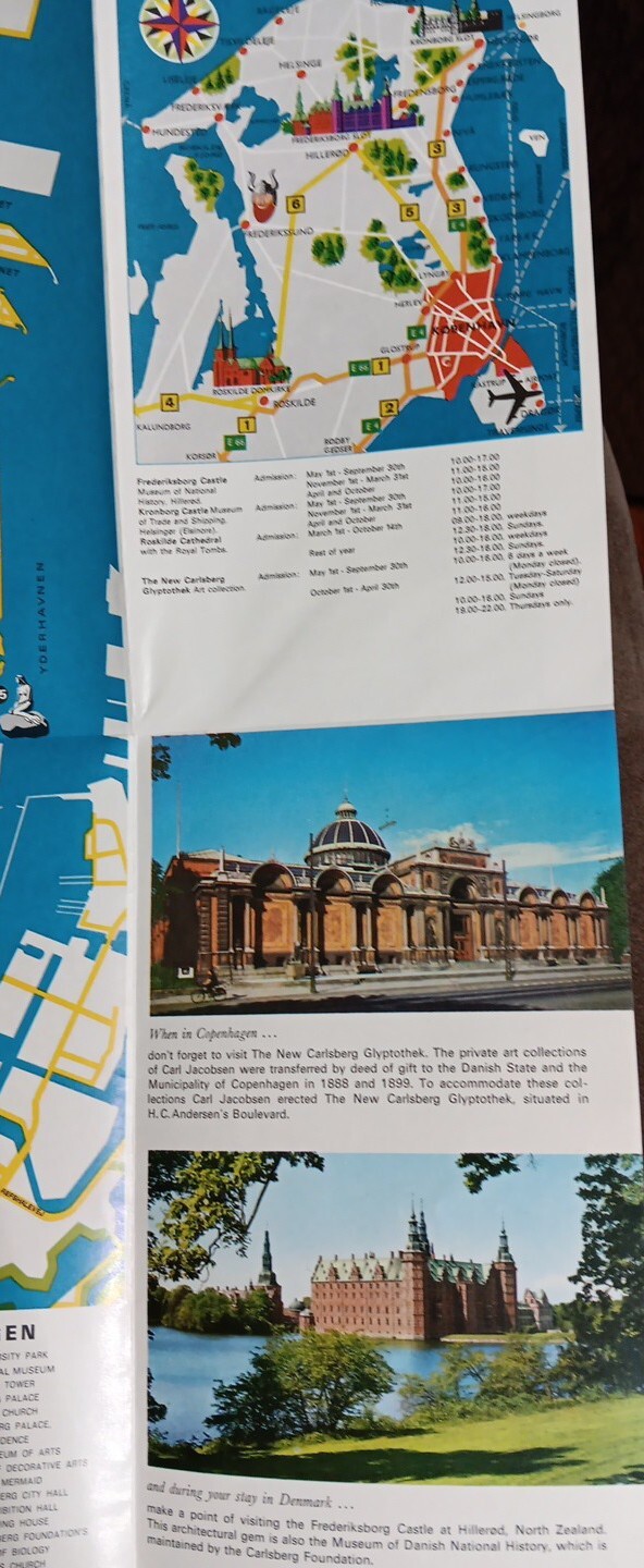 1972 Welcome to Denmark, Carlsberg Breweries Tour Guide With Map. A70 ...