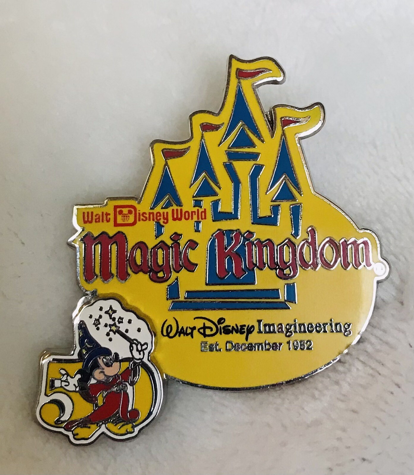 Disney Pin COLOR 50th Anniversary Magic Kingdom Castle 1952 ...