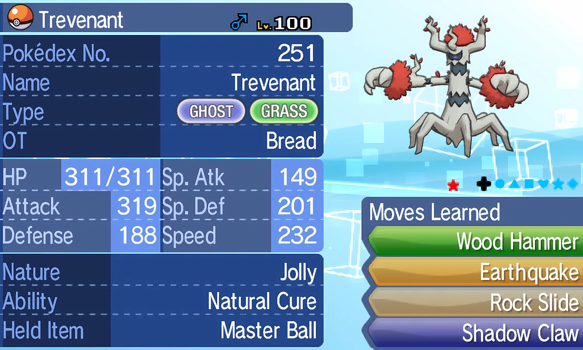 Trevenant Move Set