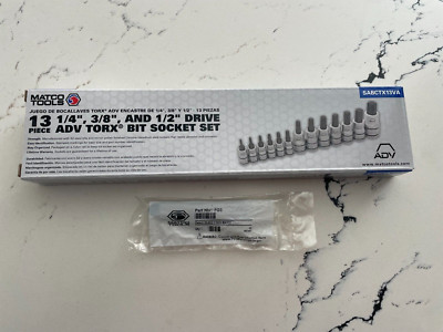 New 13 Pc Matco 1/4", 3/8", 1/2" Dr Adv Torx Bit Sockets&25 Blade ...