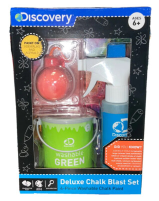 Discovery Kids Deluxe Chalk Blast Set - 4-Piece Washable Chalk Paint ...