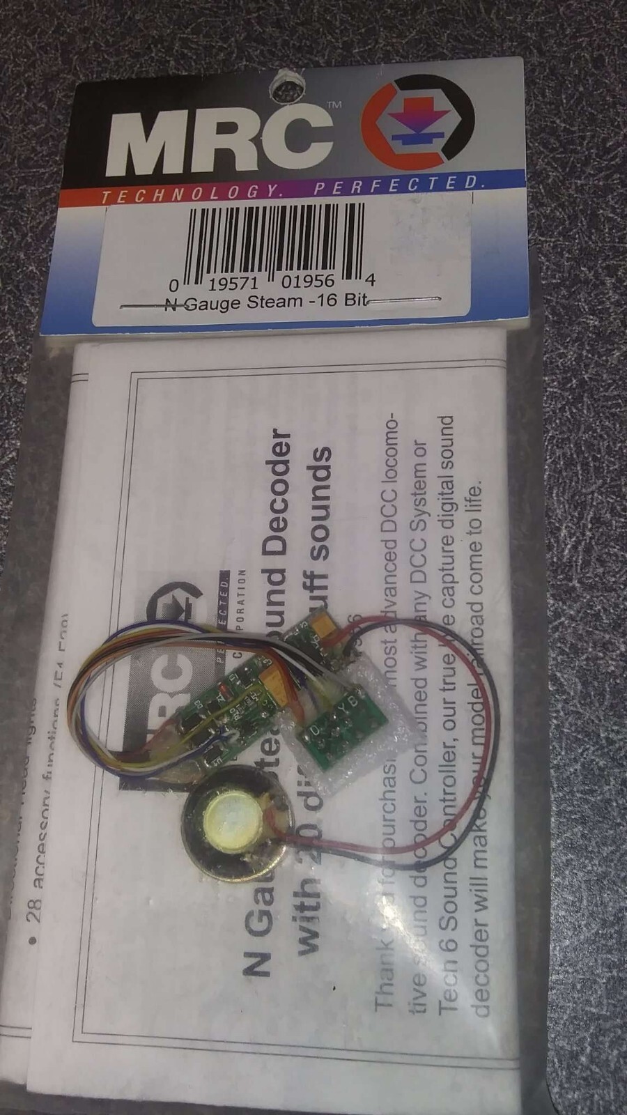 MRC 1956 N Scale 1a 16-bit Plug-in DCC Steam Sound Decoder With Speaker ...