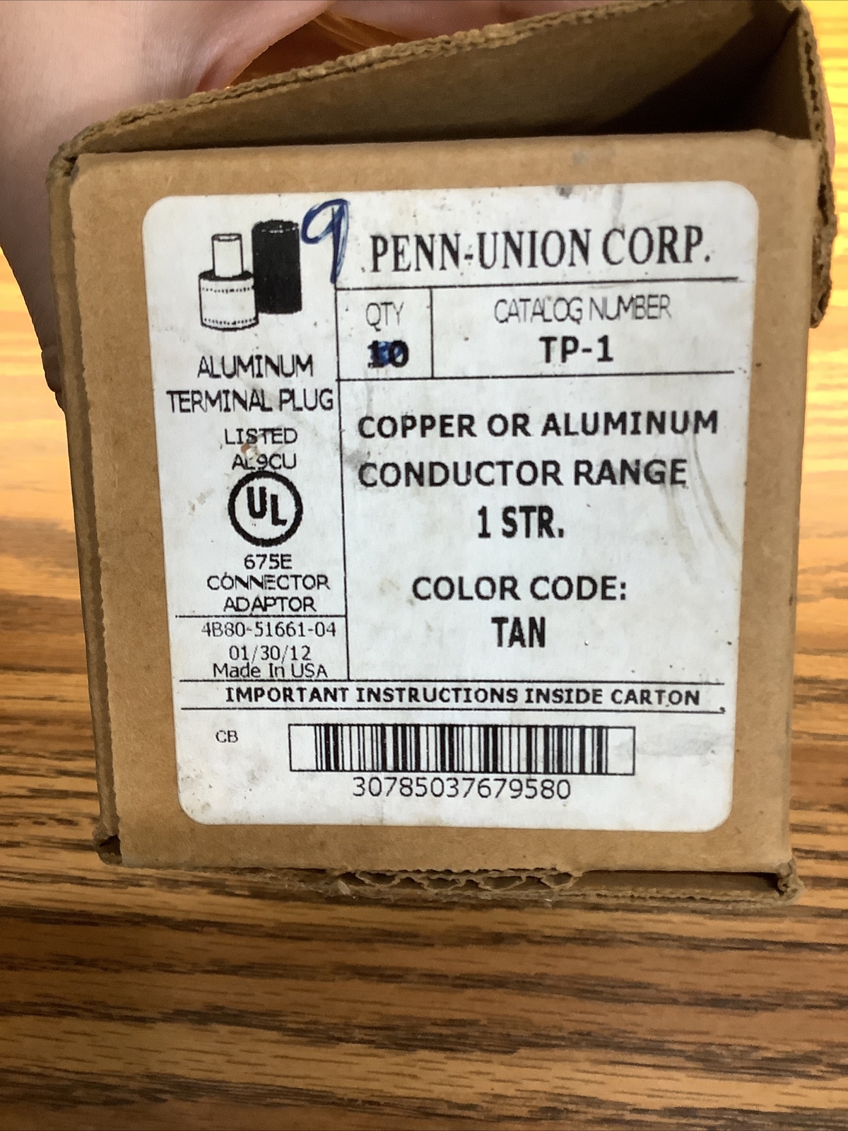 (1) Penn Union TP-1/0 B-296 Aluminum Terminal Plug Center Pin Die Color ...