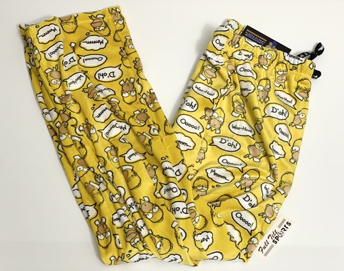 Homer Simpson PJ Sleepwear Fleece Pajama Pants Yellow sz XL Officially ...