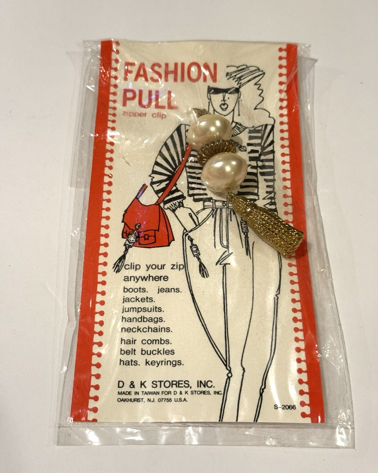 VTG D&K Stores Fashion Pull Zipper Clip Jewelry Purse Key Ring Pendant 3" Retro | eBay