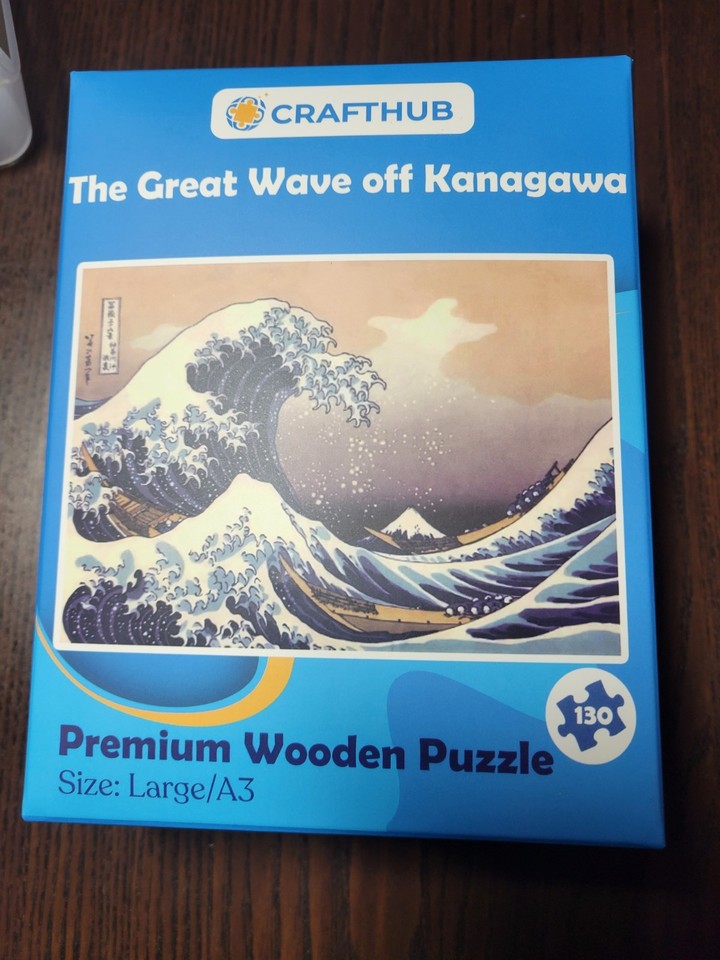 Wooden Jigsaw Puzzle " THE GREAT WAVE OFF KANAGAWA " Size A3 Large CraftHub | eBay