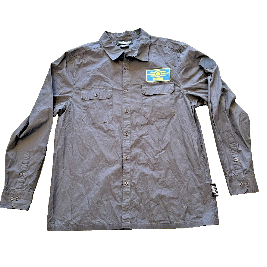 Fallout Vault-Tec Overseer Button Up Shirt Bethesda Black XL Gamer ...