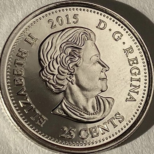 2015 Canada 25c Colored Poppy UNC Removed from Mint roll in 2x2 ...