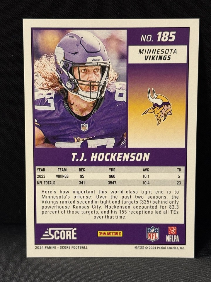 2024 Panini Score TJ Hockenson #101 Extraterrestrial Alien Emoji CASE ...