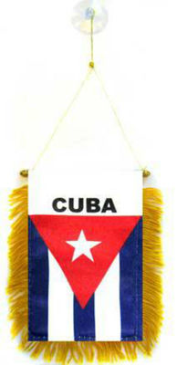 Cuba Mini Flag 4"x6" Window Banner w/ suction cup (Premium Polyester ...