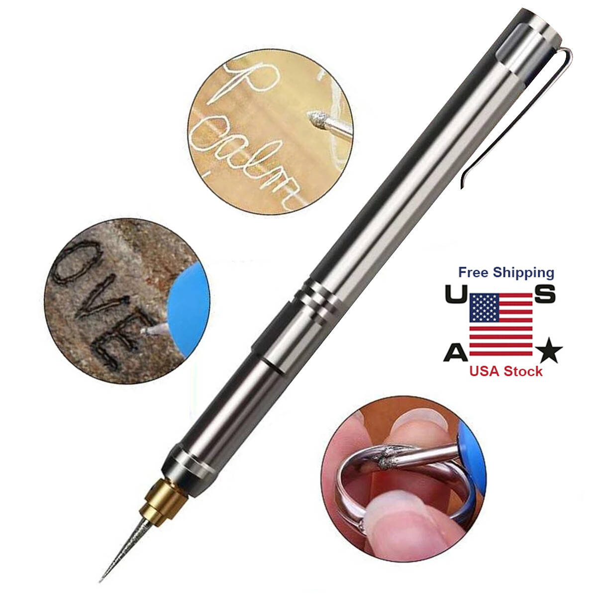 Electric Micro Engraver Pen Engraving Tool Mini DIY Metal Glass Ceramic ...