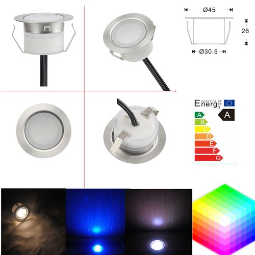 45mm LED Decking lights Path Plinth Light Garden Ground Stairs Yard ...
