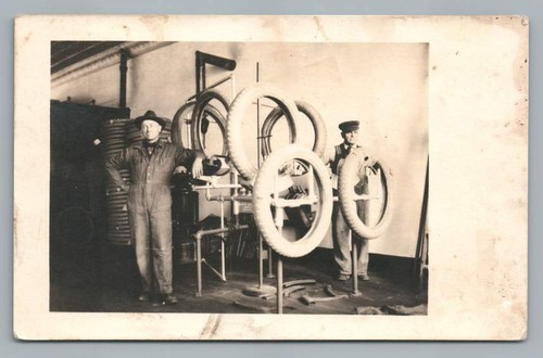 Automotive Tire Shop RPPC Antique Car Mechanic Interior Occupation ...
