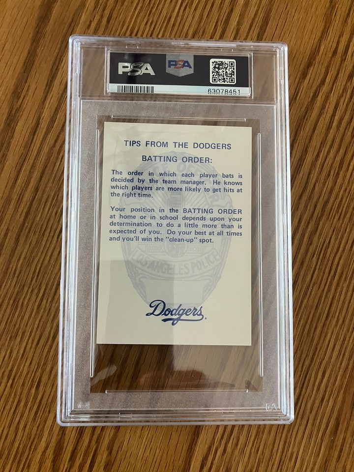 1980 L.A. Dodgers Police Rick Sutcliffe Rookie Card PSA 9 MINT RC ...