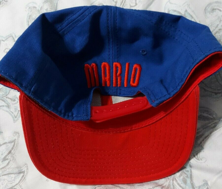 Super Mario Bros Snapback Baseball Hat Cap Adjustable Red Blue ...