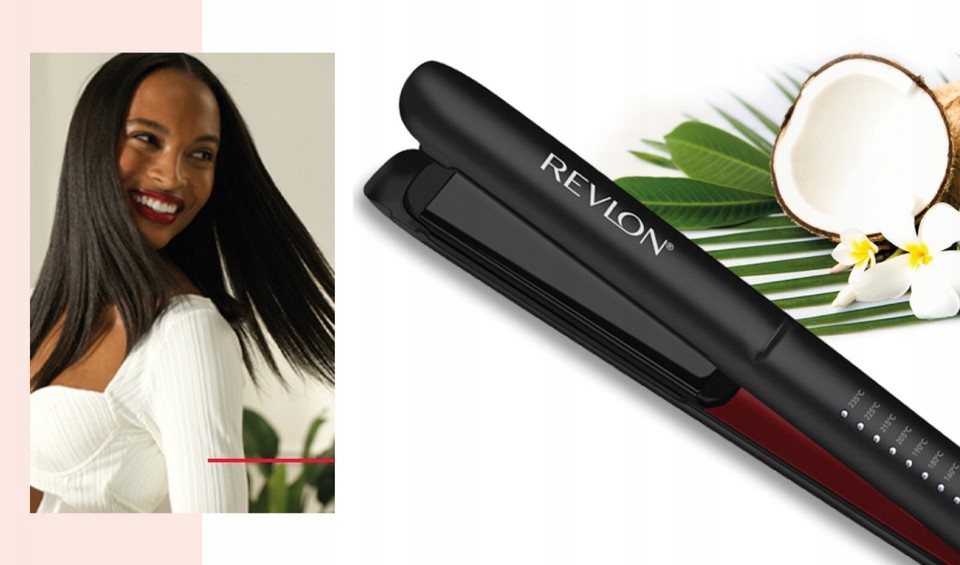 Revlon RVST2211 SmoothStay Coconut Oil-Infused Straightener for Sleek ...