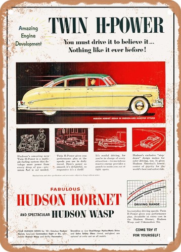 METAL SIGN - 1952 Hudson Hornet Sedan Vintage Ad | eBay