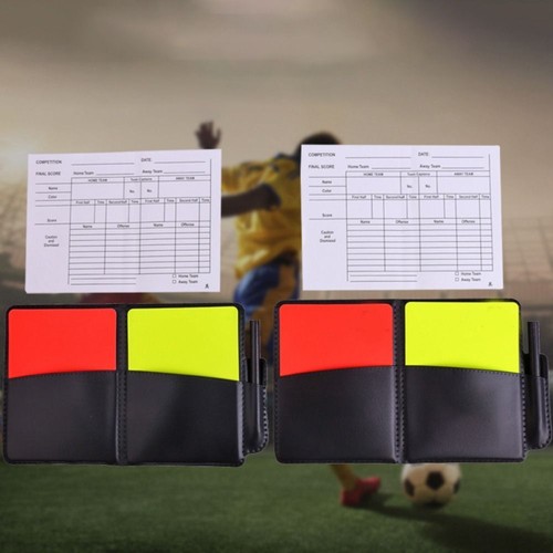 Fluorescent Recording Paper With Leather Wallet Soccer Referee Record ...