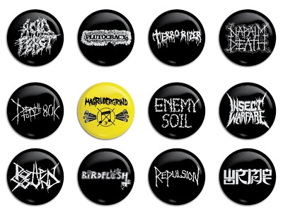 Grindcore Punk Bands Buttons/Pinbacks Pack 1 Repulsion Plutocracy ...