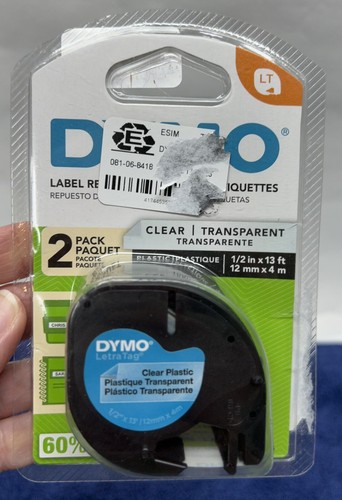 DYMO 2 PACK LABEL REFILLS CLEAR Transparent NEW (C4) 9313139331114| eBay