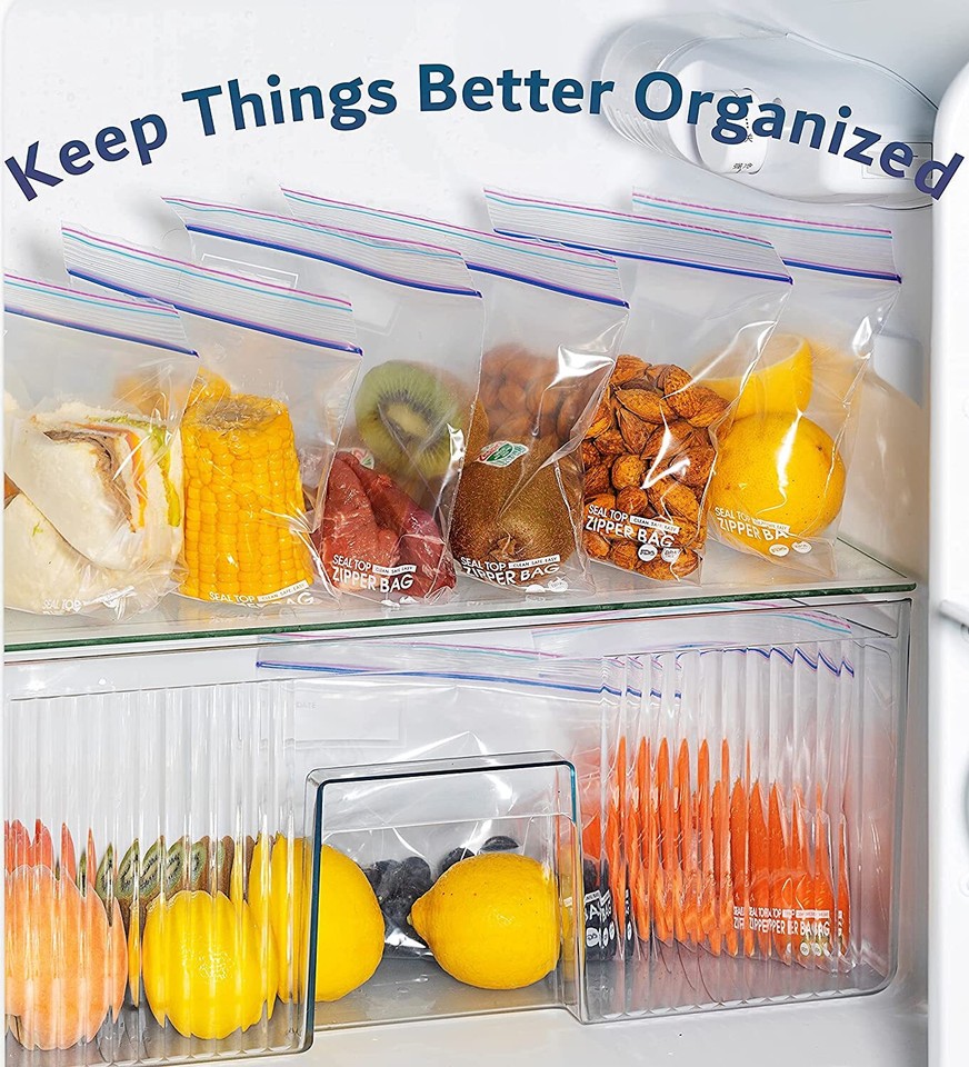 Food Storage Zip-lock Bags, Thick & Double Zipper Seal, Food Grade ...