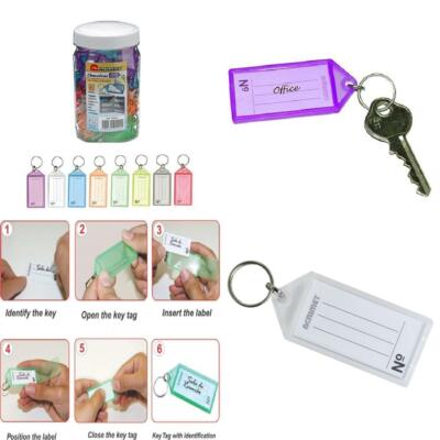 Acrimet Key Tag Jar w/ 60 Keyring Tags (Assorted Colors) 60, Assorted ...