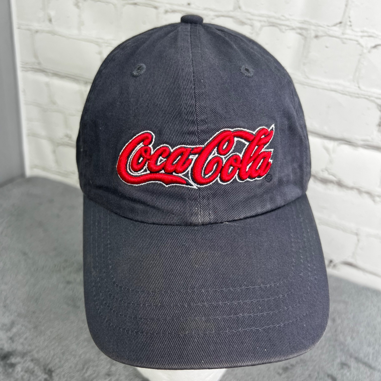 Coca Cola Fitted Hat Cap Embroidered Logo Spellout Bl… - Gem