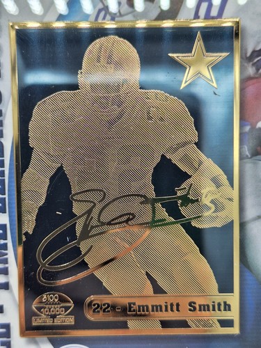 EMMITT SMITH 24KT GOLD COMMEMORATIVE CARD W/COA & CASE - RARE And NEAR ...