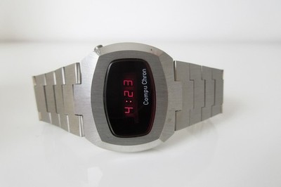 Men's SS 1977 Compuchron LED Digital Retro Time computer Watch. 36 mm ...