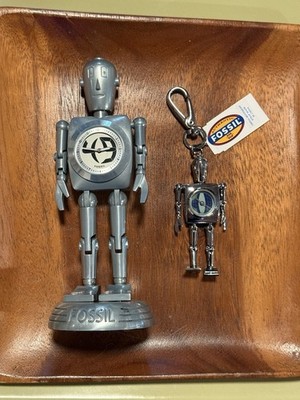 Vintage Fossil Watch Keychain BG-1004 And Stan Big Tic Robot Man | eBay