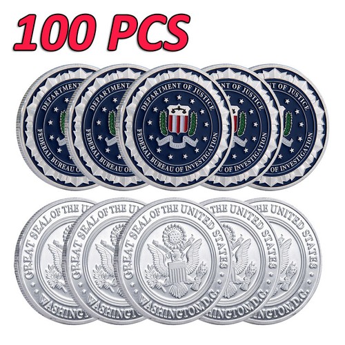 100PCS Washington DC American Challenge Coin FBI Federal Bureau of ...