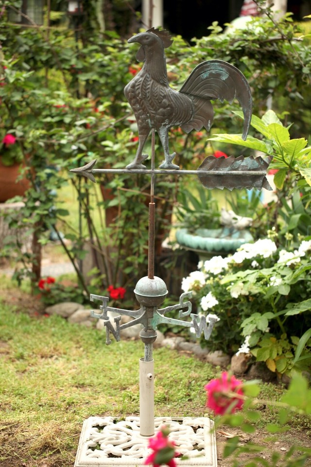 ANTIQUE COPPER ROOSTER WEATHER VANE, Complete! Rare! | eBay