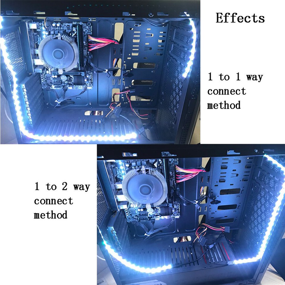 PC Gaming LED Streifen Leuchten Gehäuse Gamer DIY 4Pin RGB Aura Sync ...