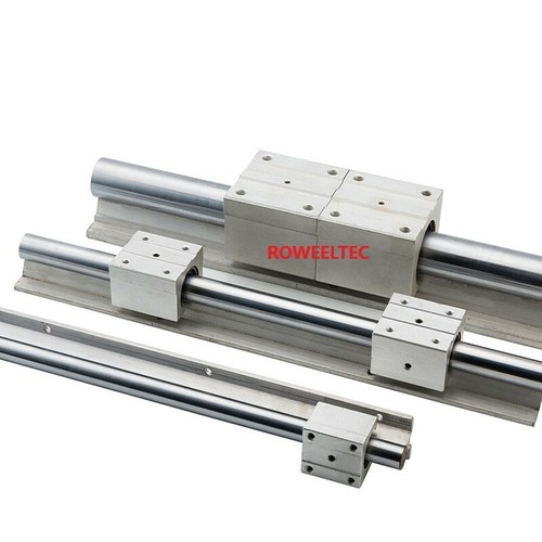 SBR20-2500mm LINEAR SLIDE GUIDE SHAFT 2 RAIL+4SBR20UU BEARING BLOCK CNC ...