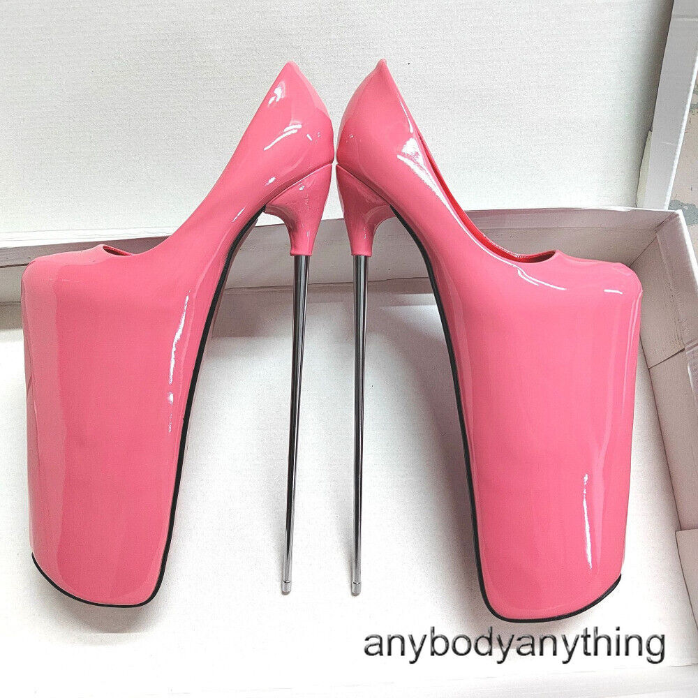 Womens 30cm Ultra High Heel Platform Stiletto Shoes Ankle Buckle Pumps ...