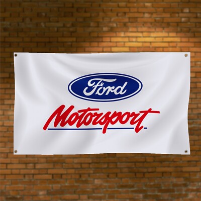 Ford Motorsport Flag 3x5Ft Car Truck Racing Show Garage Wall Workshop ...