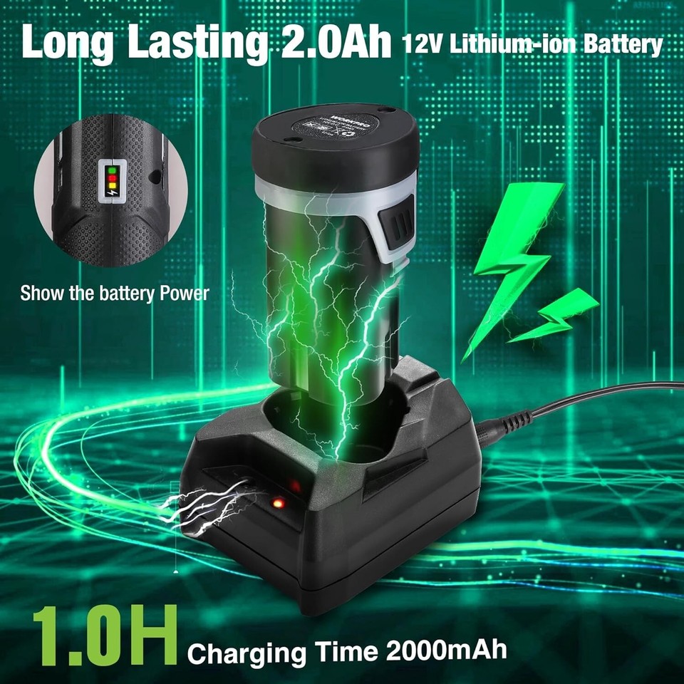 WORKPRO 12V Cordless Electric Fillet Knife 2PC 10" 8" Reciprocating ...