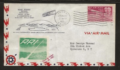 1950 US rocket mail cover RRI Wilbur and Orville Wright rocket 1 - EZ ...